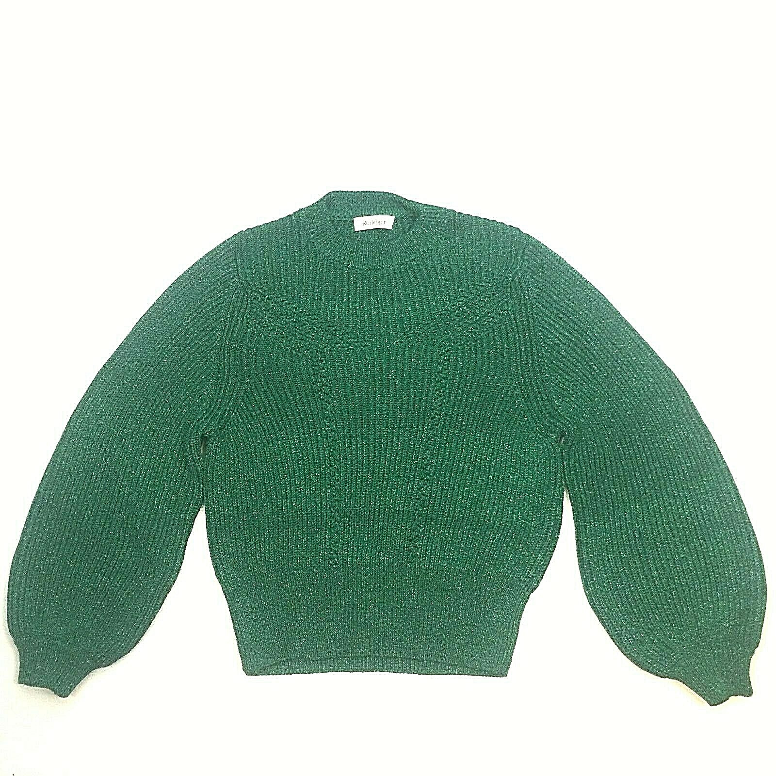 Rodebjer Women's Rista Sweater Size S Emerald Green Metallic Balloon ...