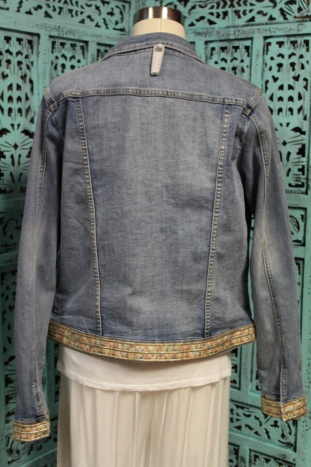 Italian Embellished Boho Denim Jacket Only | eBay