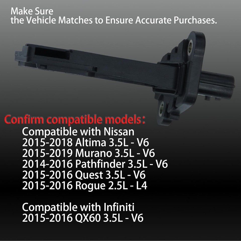 2015-19 NISSAN Altima Pathfinder Quest MAF Mass Air Flow Sensor 22680 ...