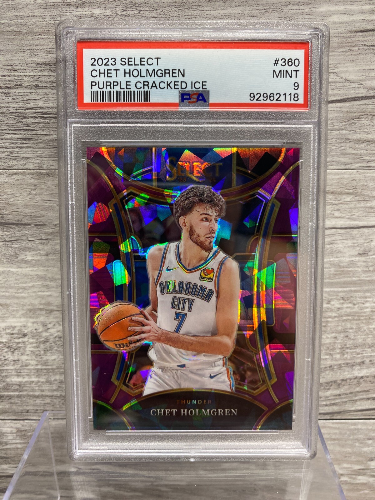 2023-24 Panini Select Cracked Ice Purple Mezzanine /99 Chet Holmgren ...