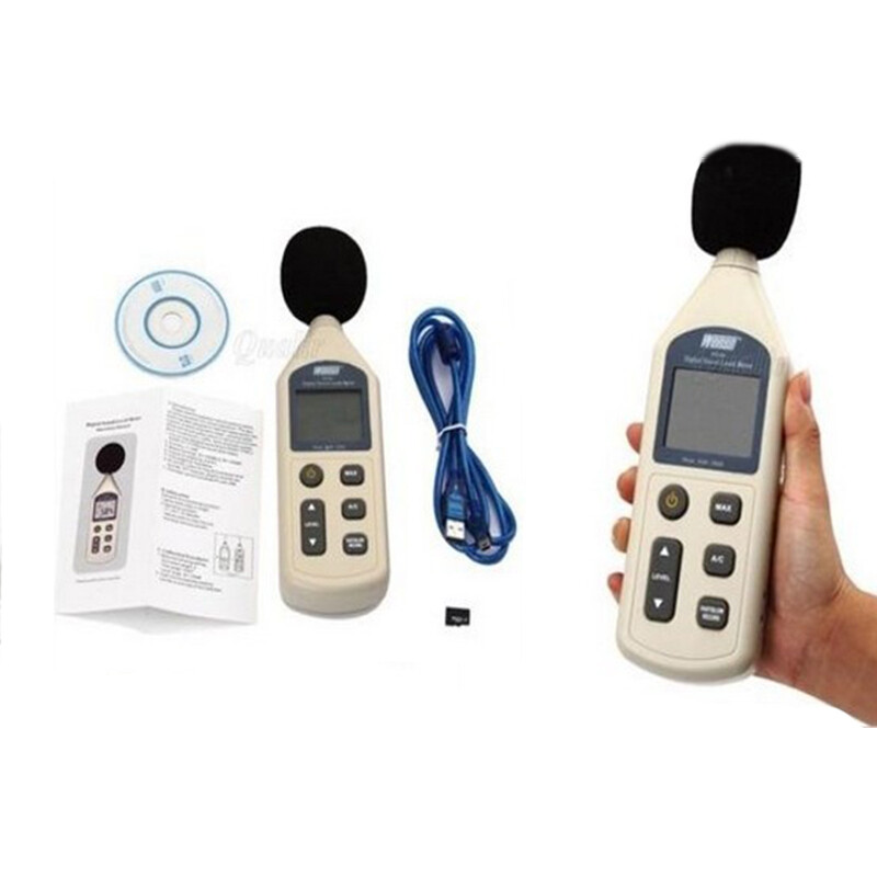 Digital Sound Level Meters Noise Tester Meter w/Memory Card Measure 30 ...