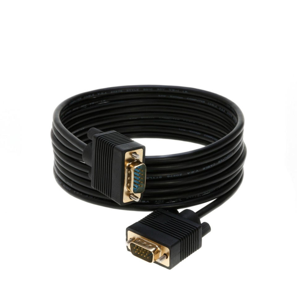 2x SVGA Male Monitor Cable Super Vga Cord 15 Pin 3ft 6ft 10ft 15ft 25ft ...
