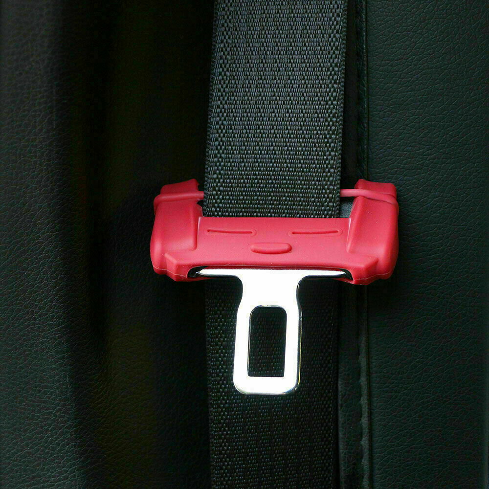 Car Seat Red Belt Buckle Silicone Anti-Scratch Clip Protector Cover ...