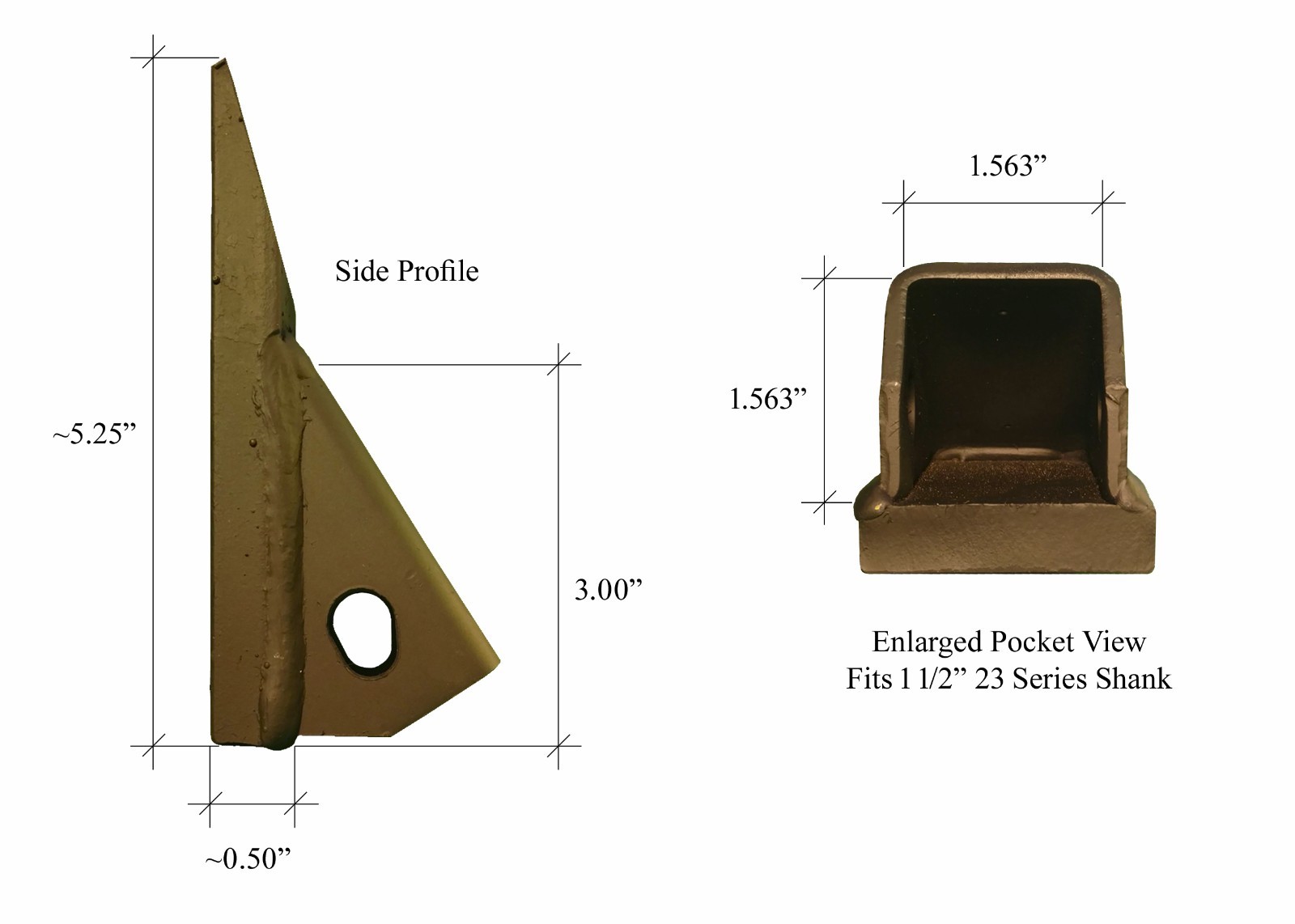 2 - Skid Steer Flush Mount Bucket Shank, 230 Fab Teeth w/ Pins , 2300FL ...