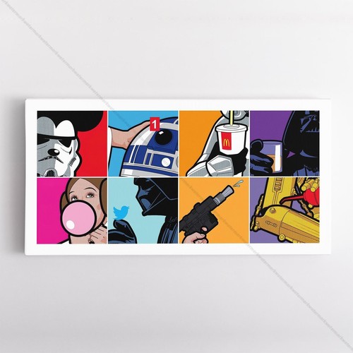 Star Wars Pop Art Poster Canvas Darth Vader R2-D2 Skywalker Art Print ...