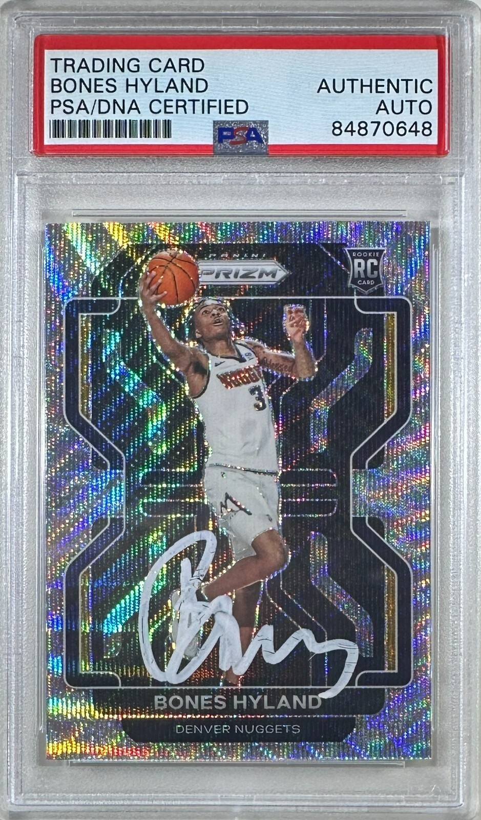 Bones Hyland autographed signed rookie card #302 2021 Panini PSA Encap ...