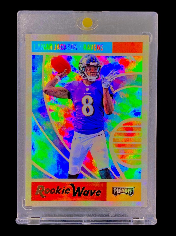 LAMAR JACKSON ROOKIE REFRACTOR SILVER WAVE HOLO SP Insert 2018 - RAVENS ...