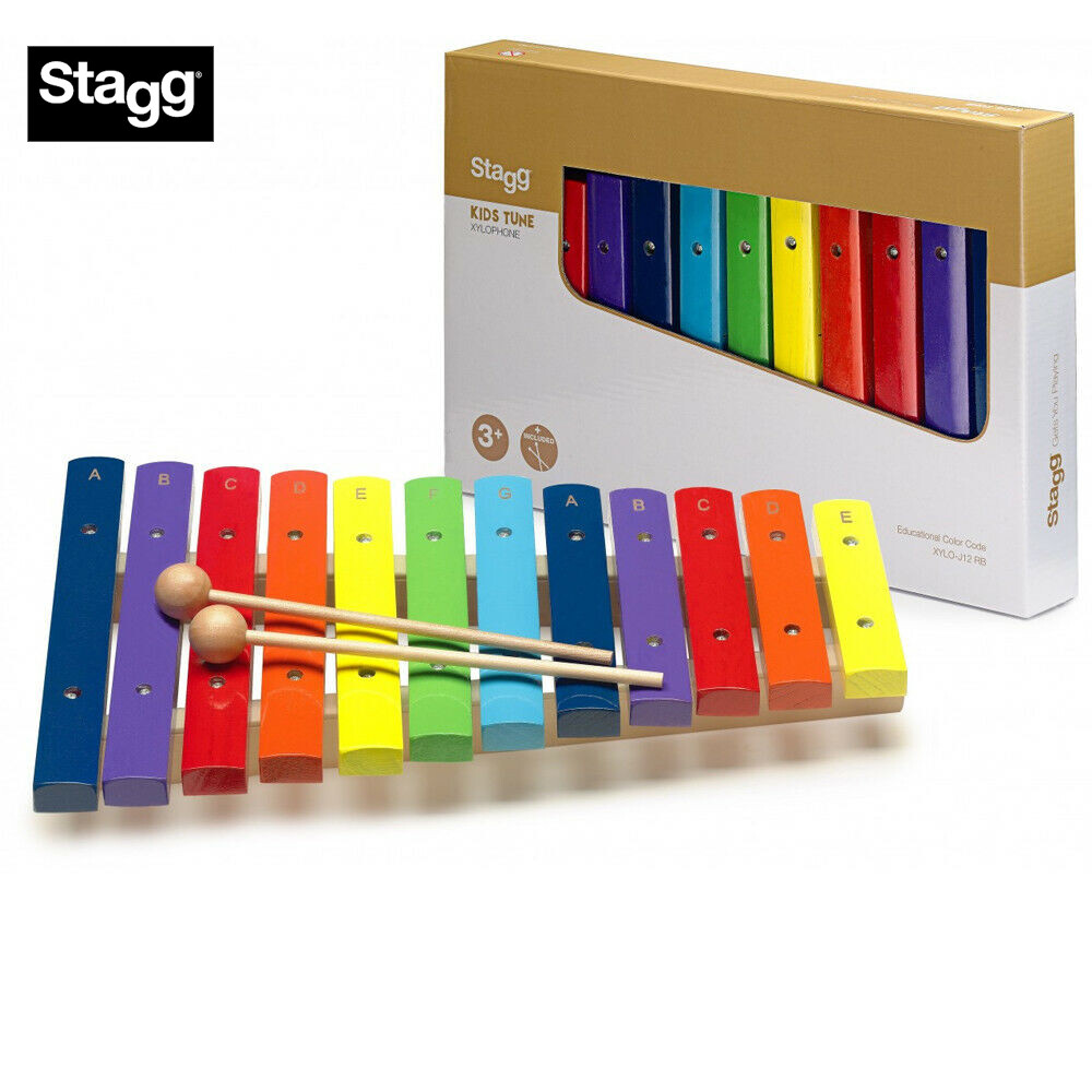 Stagg Xylophone With 12 Color-coded Keys And Two Wooden Mallets XYLO ...