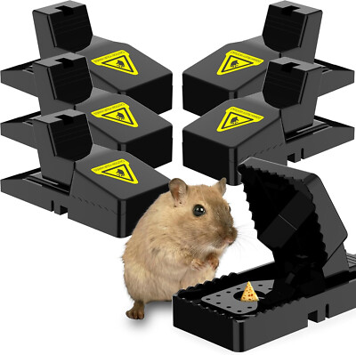 6PCS MOUSE TRAPS HEAVY DUTY MICE SNAP CATCHER RODENT MICE REUSABLE PEST ...