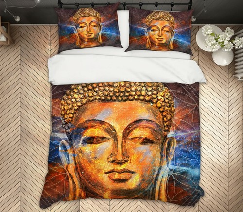 3D Golden Statue NAO868 Bed Pillowcases Quilt Duvet Cover Set Queen ...