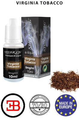 E-Liquid Silver Cig 10 ml 0mg/3mg/6mg/12mg/18mg Nikotin Liquid Virginia ...