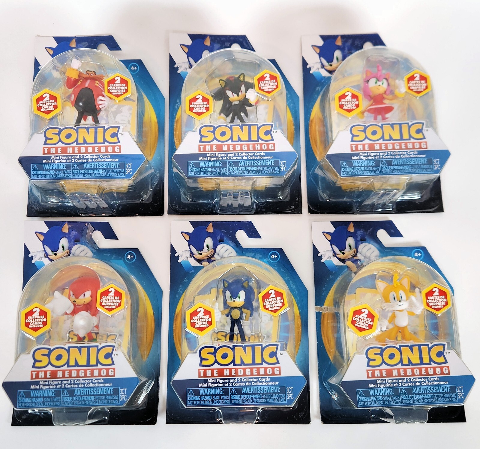 Sonic The Hedgehog 6 Mini Figure Complete Set w Collector Cards Sega ...