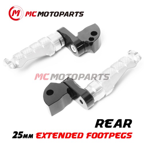 R-Fight Rear Foot Pegs 25mm Extended Silver For Scrambler Cafe Racer 17 ...