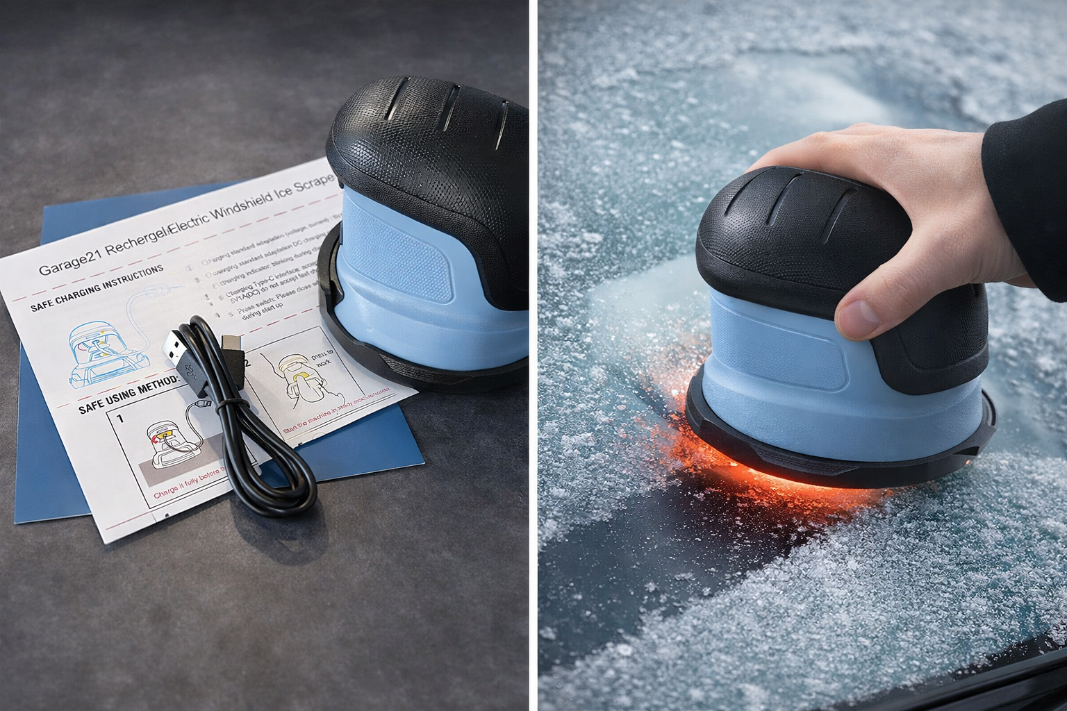 Garage21 Rechargeable Electric Windshield Ice Scraper, Slate Blue, NEW ...