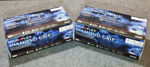 200 Microflex MF300XL Diamond Grip XL Disposable Latex White Gloves Non ...