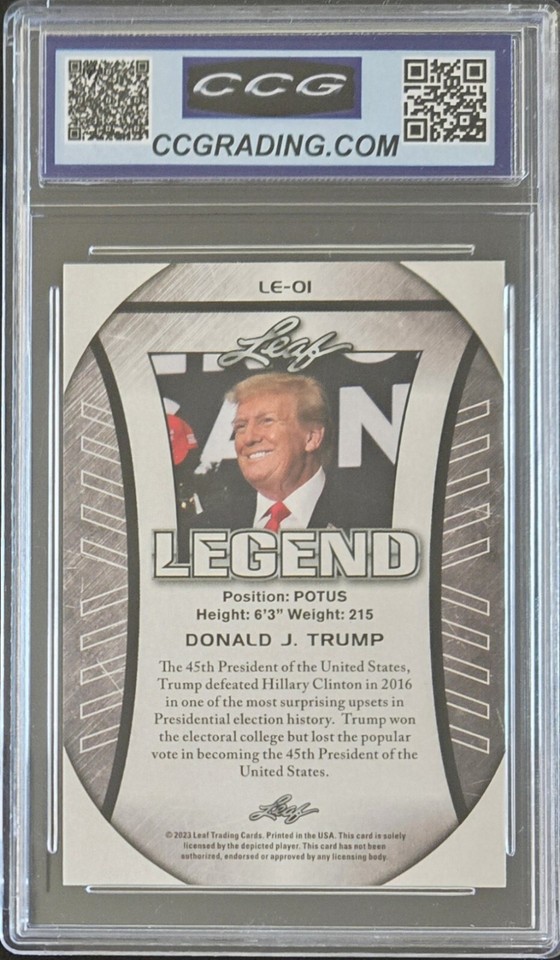 Donald Trump/2023 Leaf/Legend/#1/Gem Mint 10 | eBay