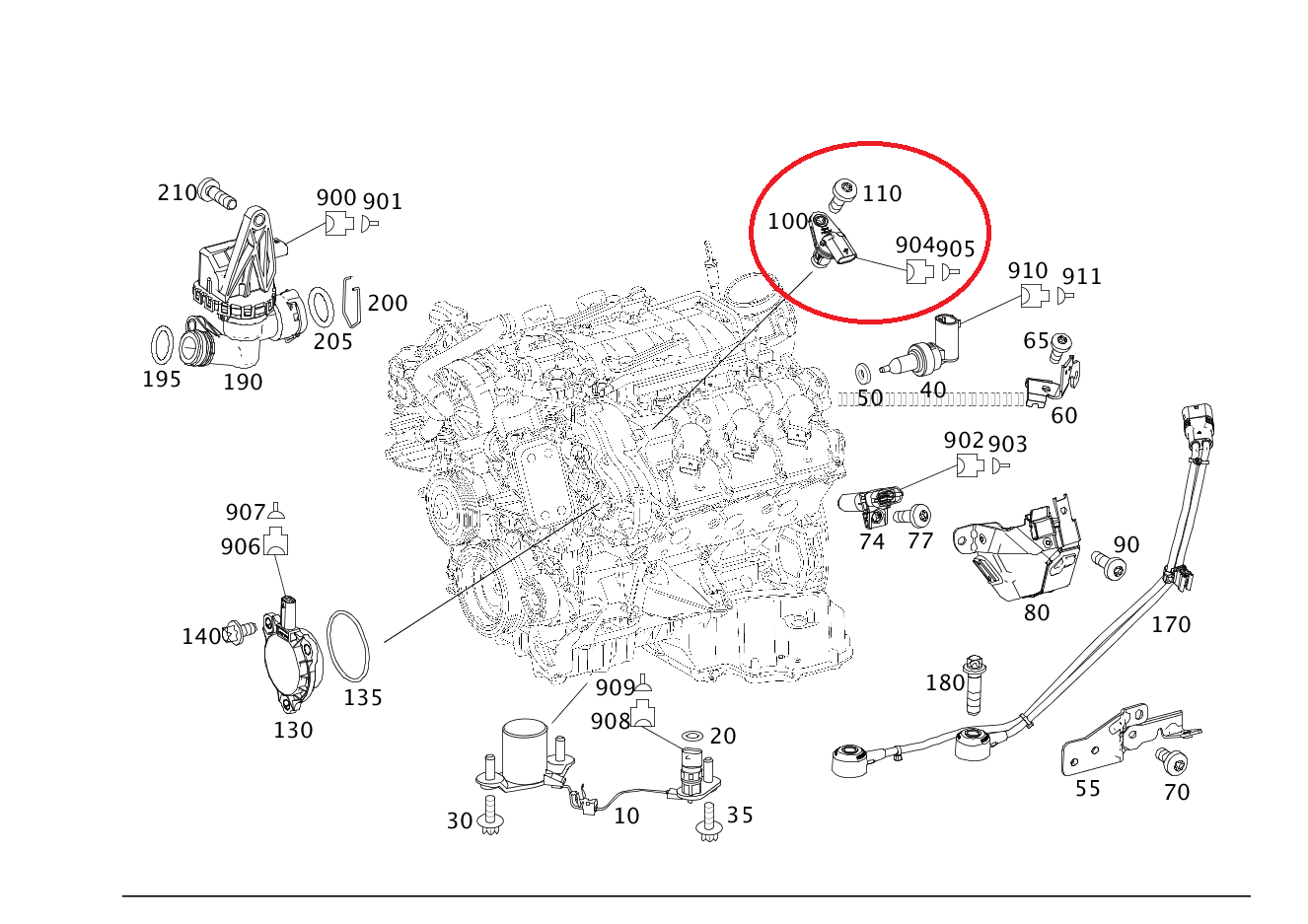 Set Of 2 Engine Intake & Exhaust Camshaft Position Sensors for Mercedes ...