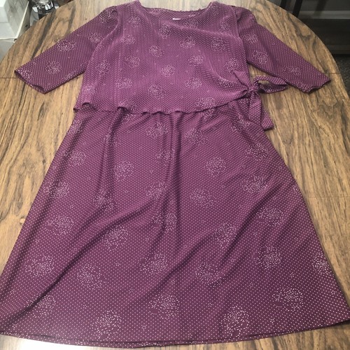 Vintage 80s More Promises Womens Dress Floral Midi Secretary Modest 16W ...