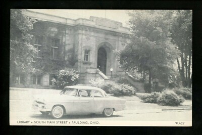 Ohio OH postcard Paulding, Library South Main Street Vintage | eBay