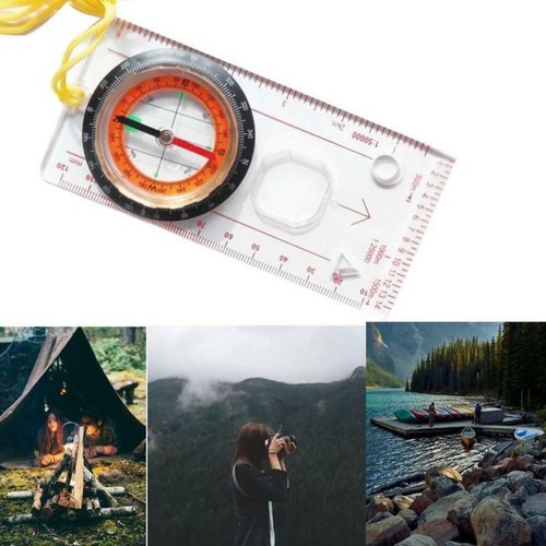 Transparent Portable Scale Map Ruler Compass Acrylic Orienteering ...