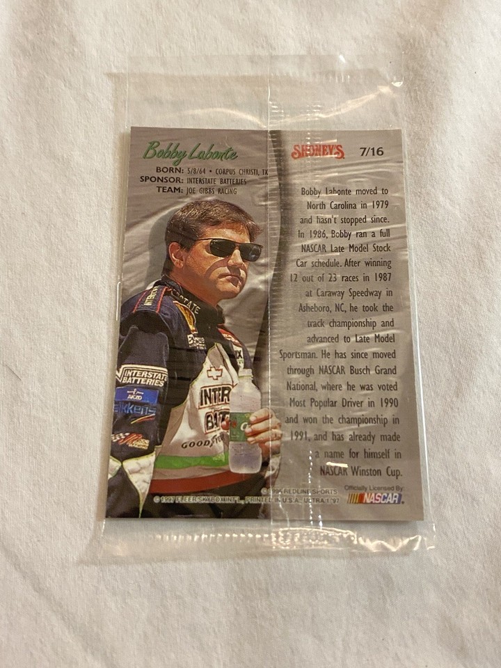 Bobby Labonte 18 Interstate Fleer Ultra Shoneys 1997 Card #7/16. | eBay