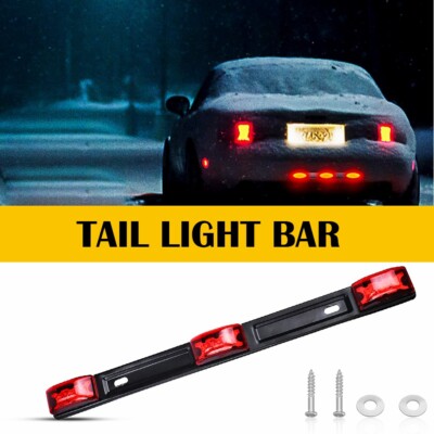 3 Light Stainless Red LED ID Bar Light Truck Boat Trailer Marker ...