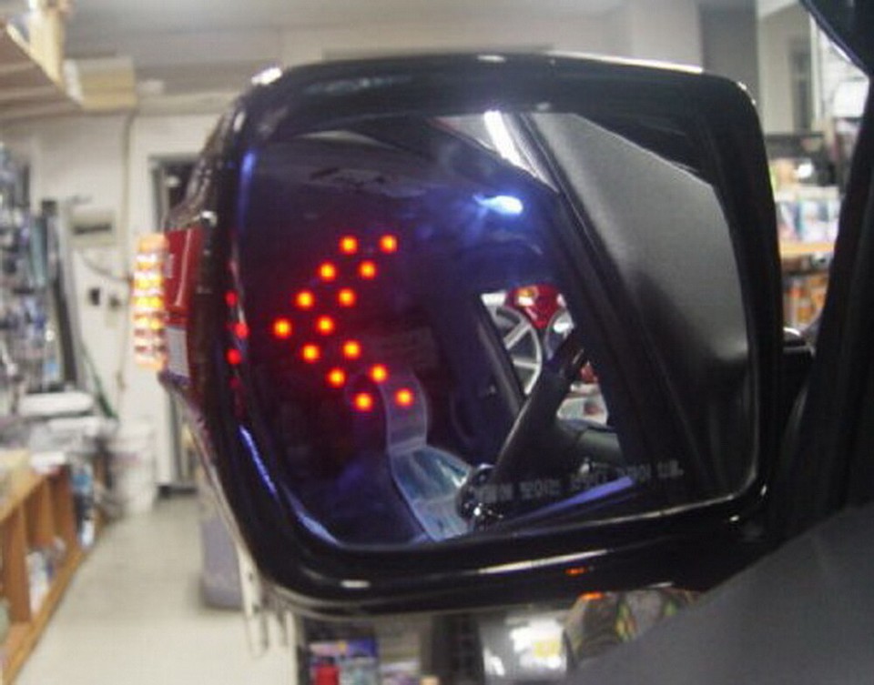 (2) Red 14-SMD LED Arrow Lights for Car Side Mirror Turn Signal Blinker ...