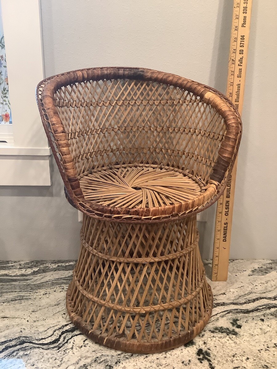 Repurposed High Back Wicker Chair Large Reclaimed Teak Dining Set 2