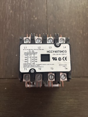 Definite Purpose Contactor 4 Pole 40 Flange 50A HCCY4XT04CG 50/60Hz ...