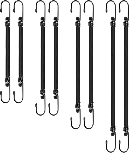 Heavy Duty Bungee Cords with Hooks, 8Pcs Multi-Size Bungee Cords (12/18 ...