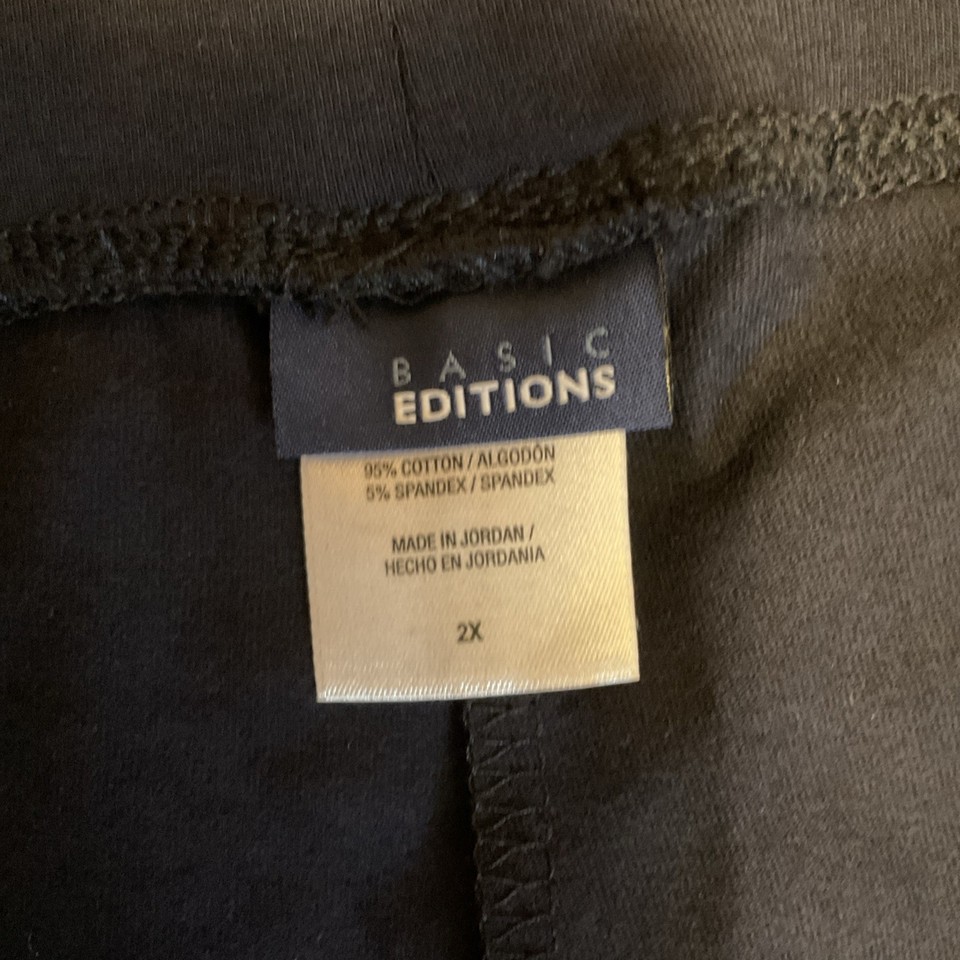 Basic Editions Pull On Soft Cotton Knit Capri Pants Womens Plus 2X Navy Blue NWT | eBay