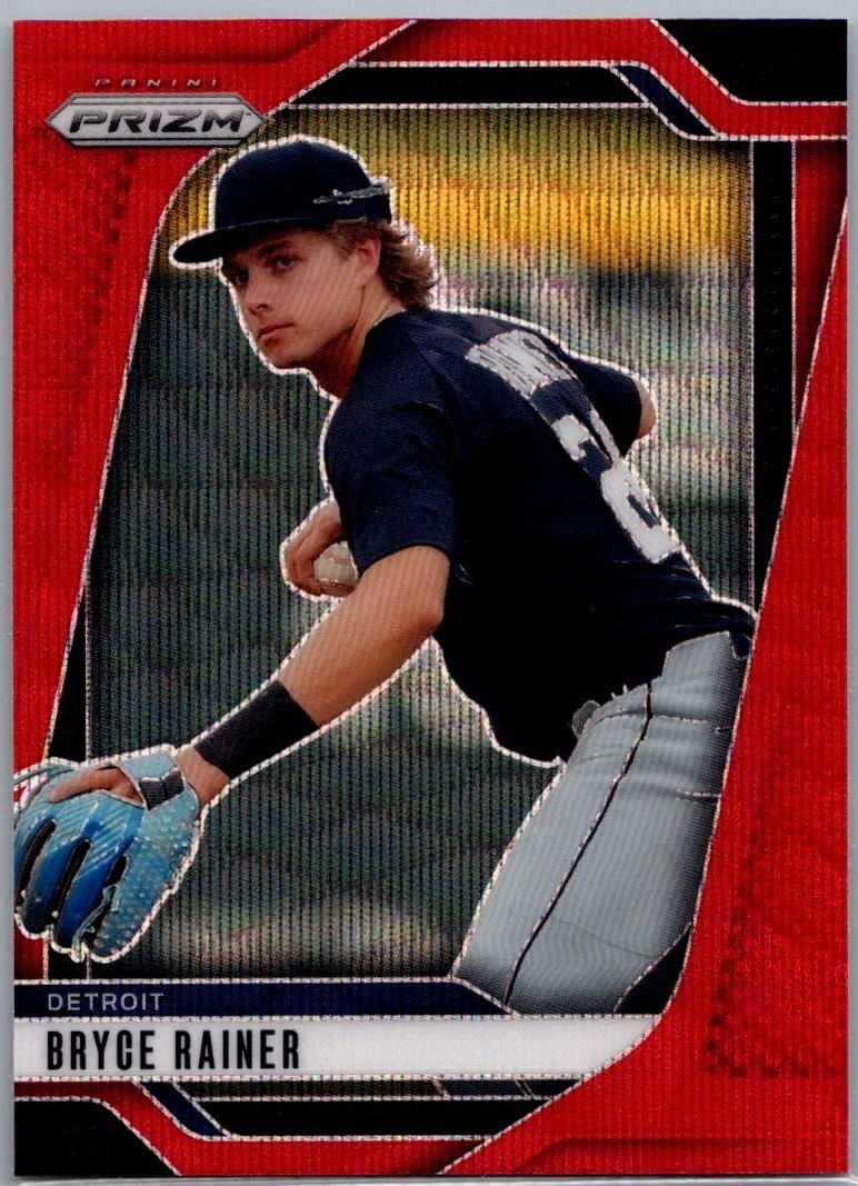 2025 Panini Prizm - Bryce Rainer, Bryce Rainer #223 Ruby Wave Prizm (RC ...