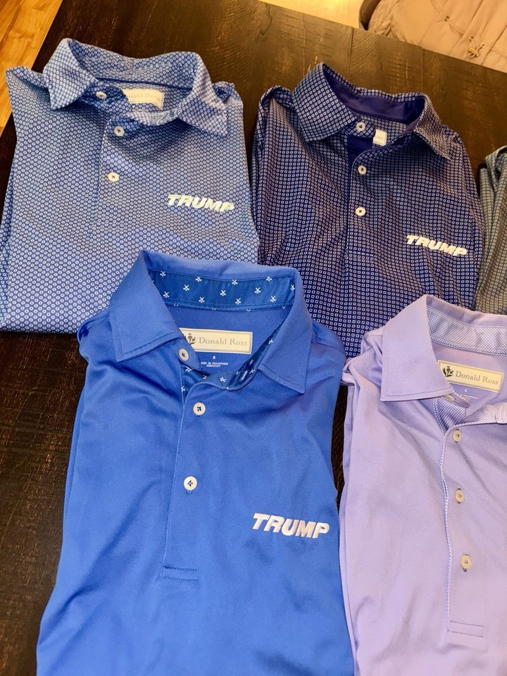 Donald Ross Trump Golf Polo Lot Small EUC Spandex Stretchy Tour Issue ...