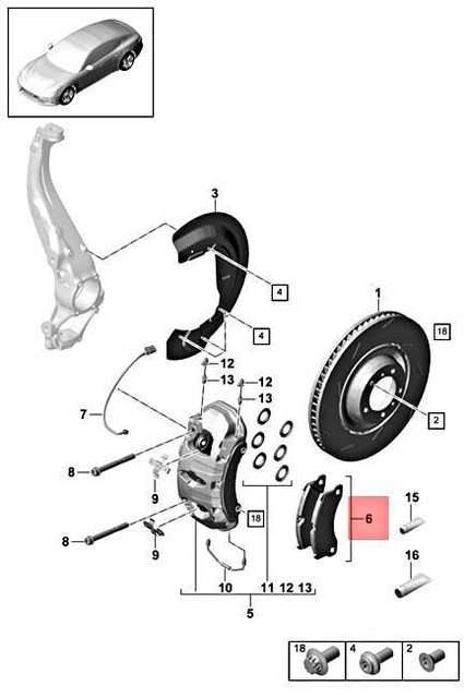 Genuine PORSCHE Macan Set Of Brake Pads For Disk Brake Front 95B698151E ...