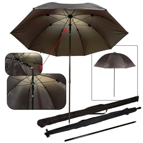 Angelschirm XXL 315cm 45° winkelbar Nylon Anglerschirm wasserdicht ...