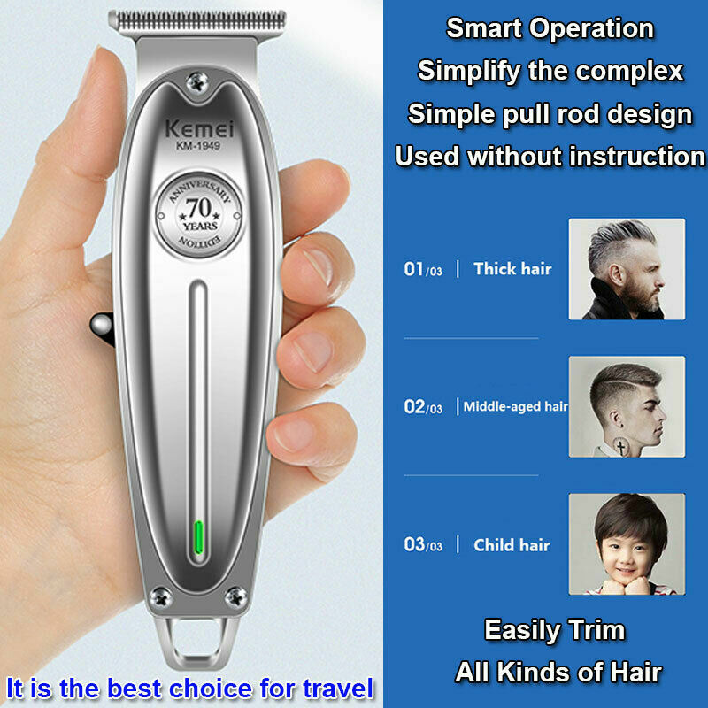 Professional Cordless Hair Clipper Trimmer Barber Cut Kemei KM-1949 All ...
