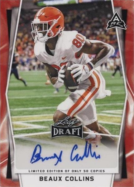 2023 Leaf Draft - Autographs Red #BA-BC1 Beaux Collins (AU, RC) for ...
