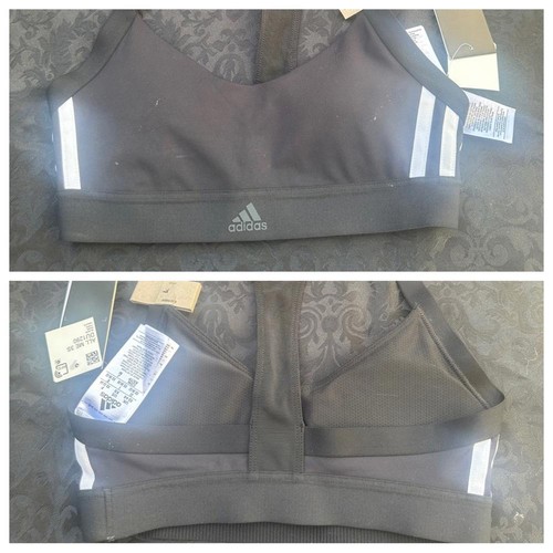 NWT Adidas Women's All Me 3-Stripe Racerback Sports Bra Black SIZE XS ...
