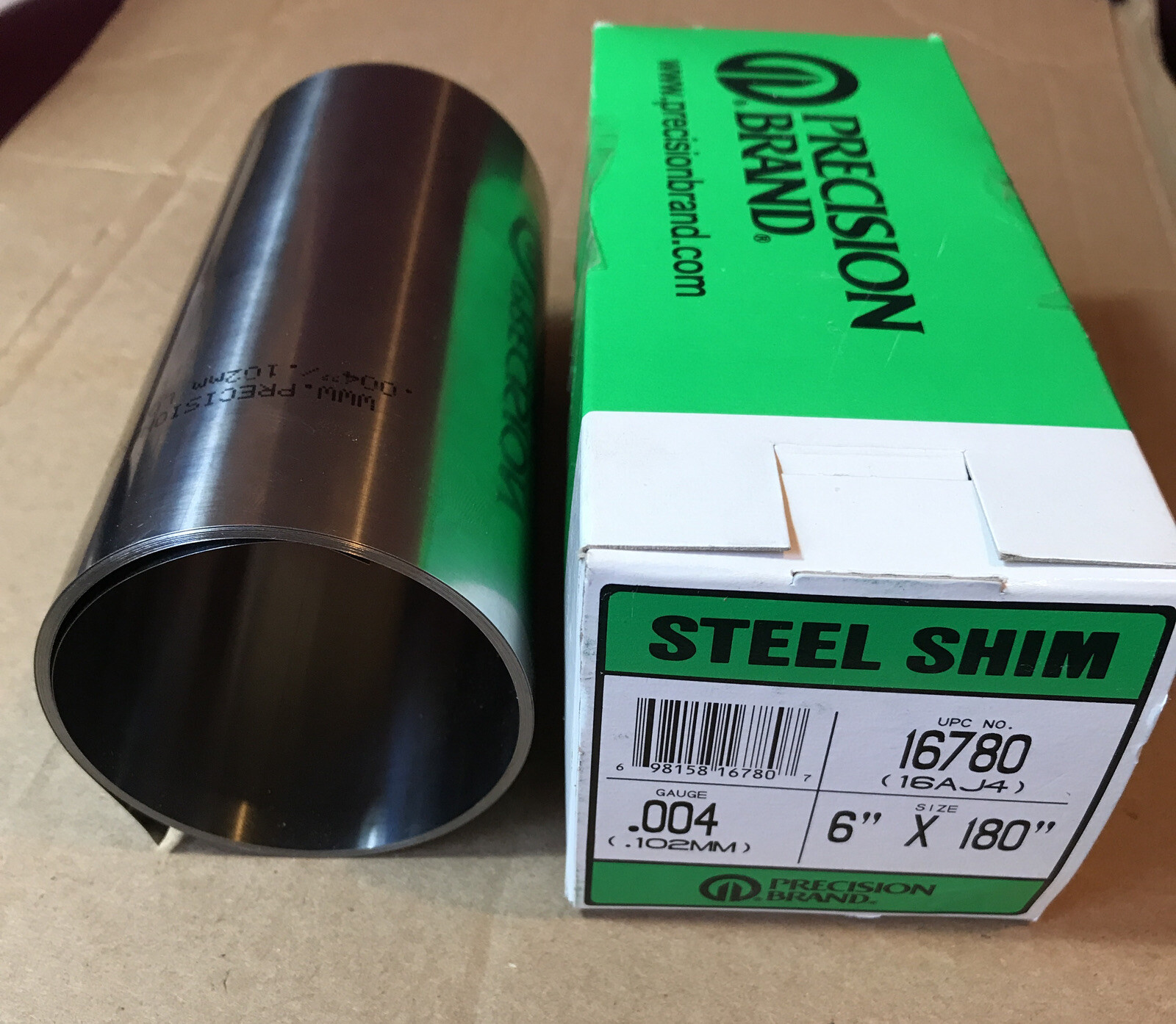 PRECISION BRAND 16780 Steel Shim Stock Roll Cold Low Carbon 0.004" 0 ...