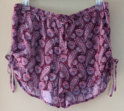 Woman's Pink Republic Large Burgundy With Paisley Print-EUC | eBay