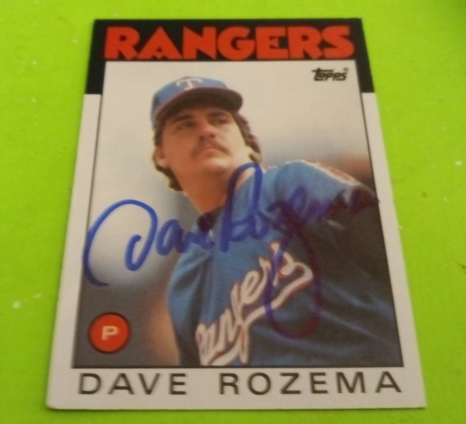 1988 Dave Rozema SIGNED Topps MLB Baseball Card #739 Texas Rangers ...