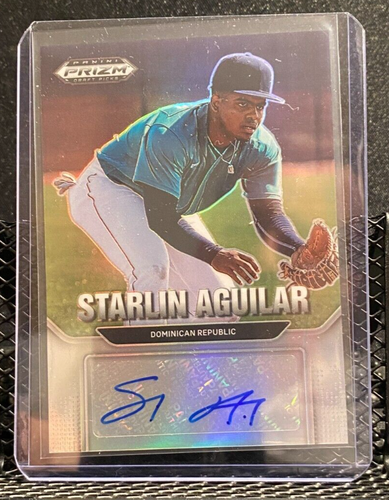 Starlin Aguilar 2022 Prizm Draft Picks Silver Autograph - Mariners/DPL ...