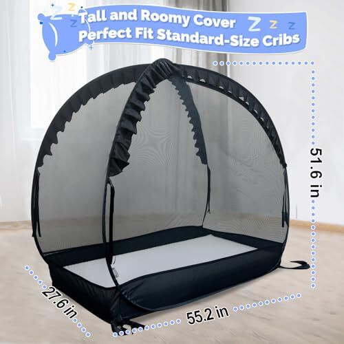 Baby Crib Tent Safety Net to Keep Baby in, Pop Up Crib Tent Canopy Keep ...