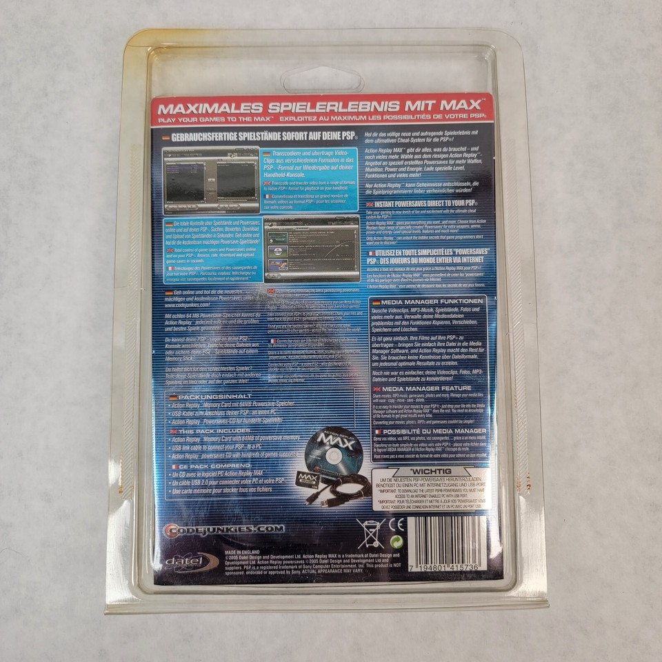 Sony PSP Action Replay Max with 64mb Memory Card - OPEN BOX | eBay