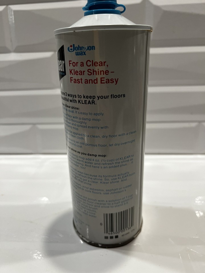 Vintage Klear Floor Finish Sc Johnson Wax 27oz. 1960s 1970s | eBay