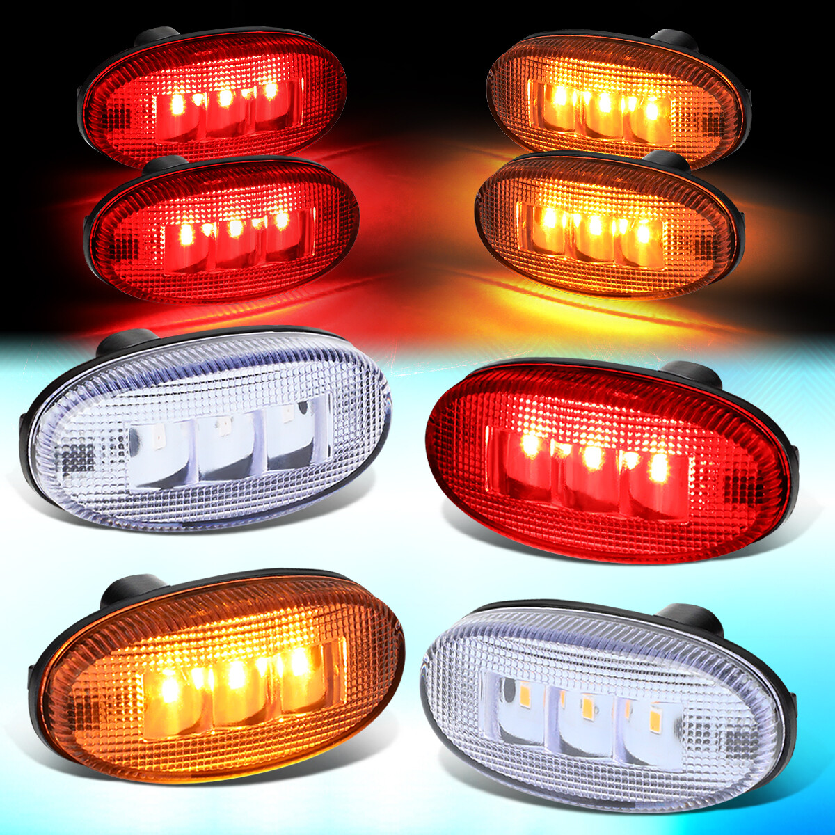 FOR 2011-2018 F350 SUPER DUTY DUALLY FENDER LED SIDE MARKER LIGHT 4PCS ...