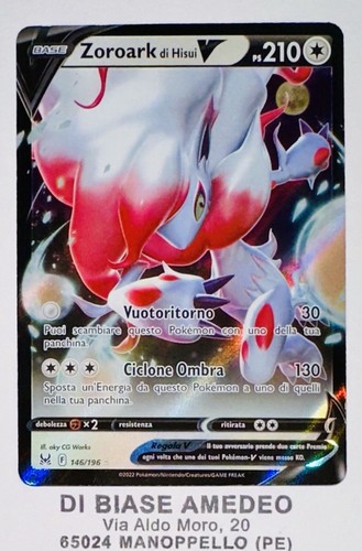 Pokemon Zoroark By Hisui V 146/196 Orig Lost Italian NM/Mint | eBay UK
