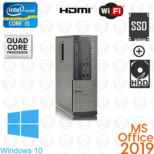 Fast DELL Desktop Computer HDMI PC DVD QUAD Core i5 SSD WiFi OFFICE ...