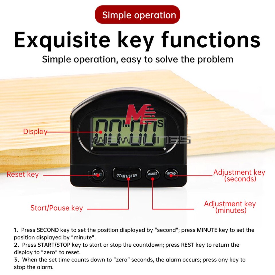Digital Timer Reminder Timer Kitchen Study Stopwatch Fitness Electronic ...