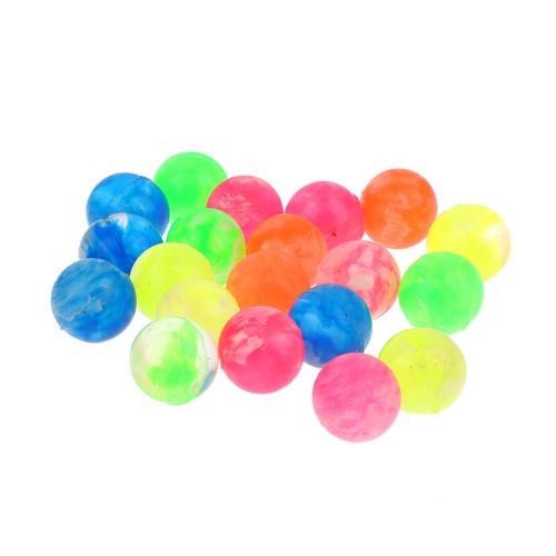 20Pcs Rubber Cloud Bouncy Balls Toy Jumping Balls Mini Neon Swirl ...